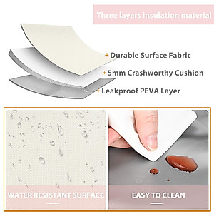 Tirrinia Insulated Lunch Box for Women Men, Leakproof Thermal Reusable Lunch Bag with 2 Zipper Pockets for Adult, Lunch Bag Cooler Tote for Office Work, White Pink