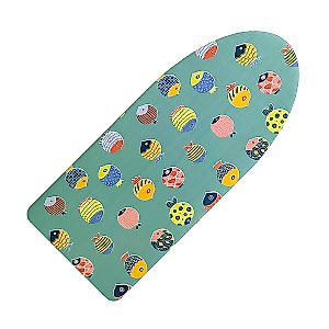 12.5" x 30" Small Tabletop Ironing Board Cover and Pad,3 Pairs of Hook and Loop Fastener Straps,Elastic Edges,Cotton Mini Iron Board Cover with Scorch Resistant Thick Padding