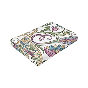 Paisley Fleece Blanket Throw Blanket, Ultra-Soft Cozy Micro Fleece Blanket for Sofa, Couch, Bed, Camping, Travel, & Car Use-All Seasons Suitable50 X40