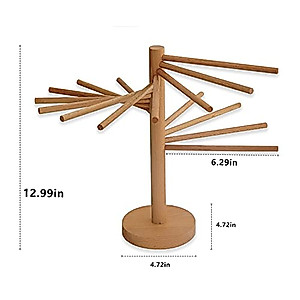 Wood Pasta Drying Rack Collapsible Homemade Pasta Dryer Rack Household Noodle Dryer Rack Hanging Pasta Drying Rack for Home Kitchen