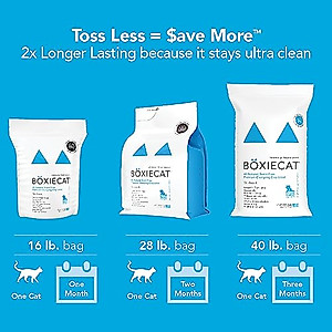 Boxiecat Premium Clumping Cat Litter - Scent Free - Clay Formula - Ultra Clean Litter Box, Longer Lasting Odor Control, Hard Clumping, 99.9% Dust Free