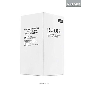 ISOLUS Ventilated Gel Memory Foam Mattress Topper, Queen