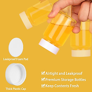 HINGWAH 12 Pack 2 OZ Glass Shot Bottles with Caps, 60 ML Empty Wellness Juice Shot Bottles, Reusable Clear Glass Bottles for Juice, Shots and Homemade Beverages