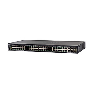 Cisco SG550X-48 Stackable Managed Switch with 48 Gigabit Ethernet (GbE) Ports, 2 x 10G Combo, 2 x SFP+, L3 Dyamic Routing, Limited Lifetime Protection, Black