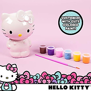 Horizon Group USA Hello Kitty Paint Your Own Piggy Bank, DIY Coin Bank for Kids, Multicolor