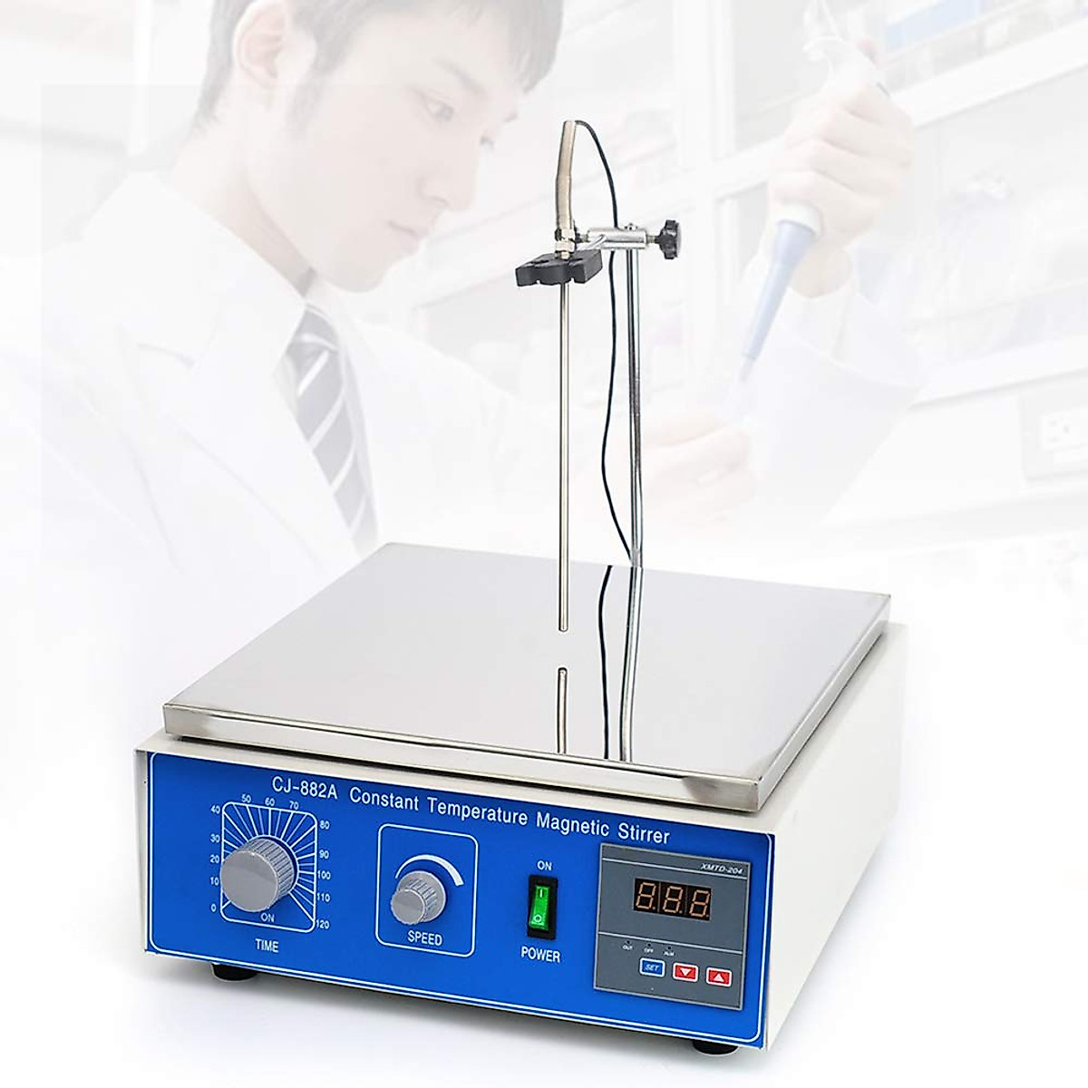 HinLIaDa Magnetic Stirrer, 10L 300W Hot Plate Stirrer, Thermostatic Magnetic Stirrer, Digital Heating Lab Mixer Hot Plate, 1250 RPM Magnetic Stir Plate with Temperature Control & Timing Adjusting