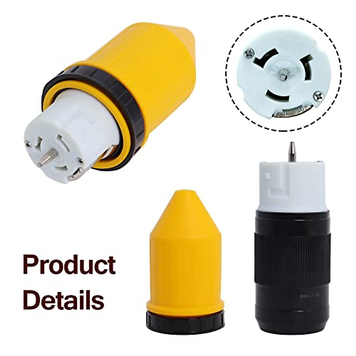 50 AMP Twist Lock Plug Female with Protective Cover, LL550C 50 AMP Generator Connector, CS6364 Generator Cord Cap 125 Volt//250 Volt Generator Plug