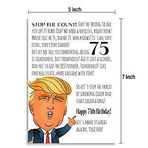 GIFTSFARM Funny 75th Birthday Card, 75 Birthday Card for Women or Men, Birthday Card Decoration Gifts for Him or Her Turning 75 Years Old (5 x 7 Inch Birthday Card with Kraft Envelope)