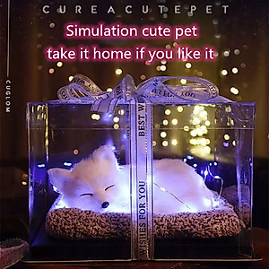 YJHWLF Adorable Soft Fox Plush Gifts 7- Inches Stuffed Animal Plush -Send Beautiful Square Gift Bag Cute Toy Gift for Boys and Girls,Christmas Birthday Gift (Fox- Small)