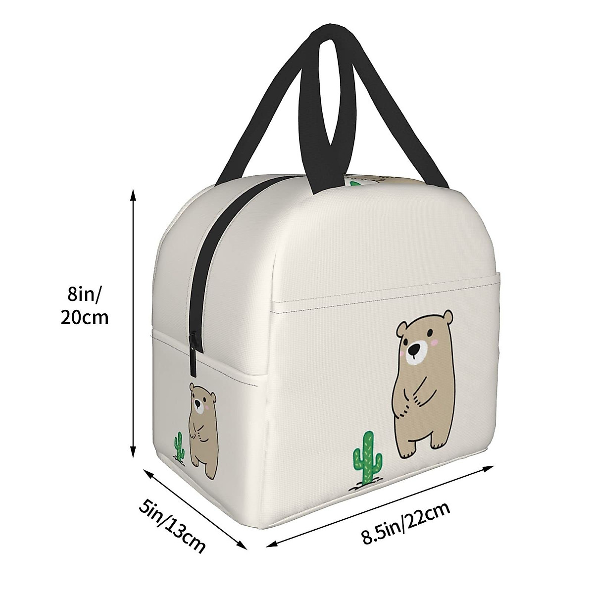 Ucsaxue Bear Polar Cactus Lunch Bag Travel Box Work Bento Cooler Reusable Tote Picnic Boxes Insulated Container Shopping Bags For Adult Women Men