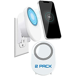Magnetic Plug-in Wireless Charger - Cordless Charging Station with Fast Charge - Universal Phone Charger Pad for Qi Enabled Compatible w/iPhone 11, 12, 13, Pro & Max, Apple (2 Pack White)