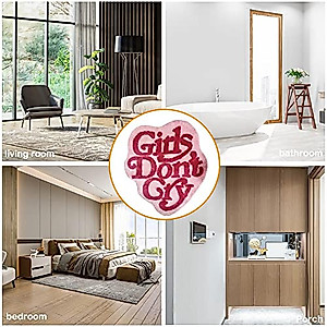 Girls Don't Cry Rug Faux Area Rug Heart Shaped Rug Carpet for Home Living Room Sofa Floor Bedroom