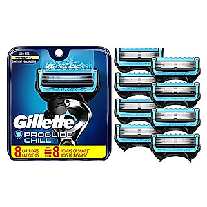 Gillette ProGlide Chill Razor Refills for Men, 8 Blade Refills