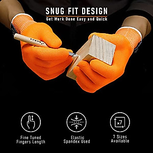 WORK FORMULA 4 pcs Cut Resistant Glove Food Grade Snug Fit for Women Men Kids Chefs Butchers (High Visible, Medium (Pack of 4))
