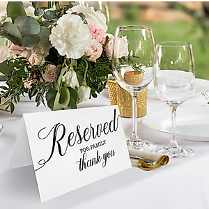 20 Pack Reserved Signs for Wedding, 4X6 Inch Reserved Table Signs, Minimalist Table Place Cards for Wedding, Restaurants, Parties, Receptions, Events, Table Setting Cards -RS04