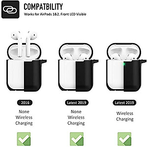 Slim Form Fitted Printing Pattern Cover Case with Carabiner Compatible with Airpods 1 and AirPods 2 / Adorable Kids Monkey and Banana Illustration