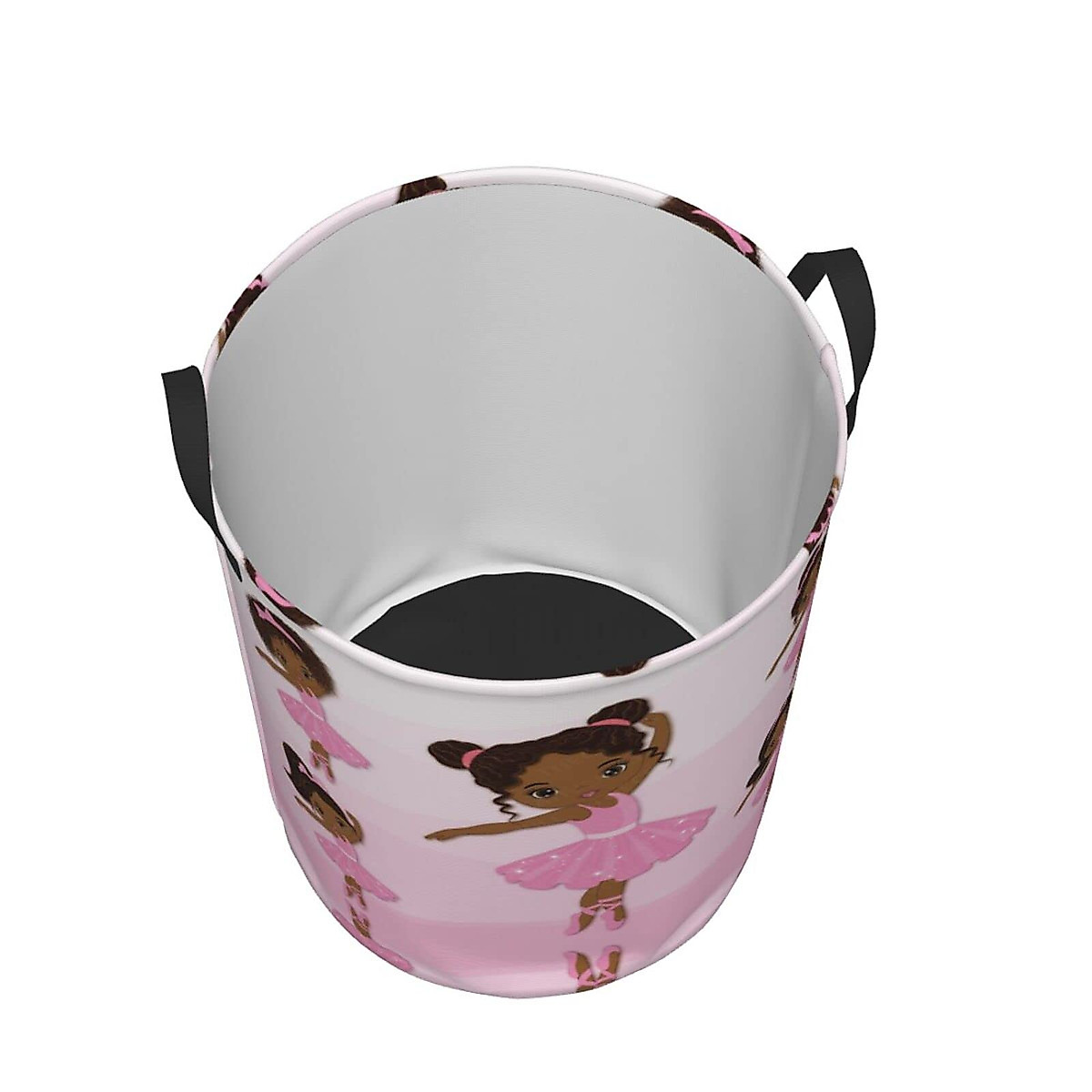 Gbuzozie Cute African American Black Girl Round Laundry Hamper Storage Basket Toys Clothes Organizer Bin For Home Bathroom Bedroom Dorm Nursery, 38l