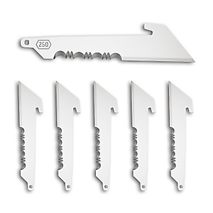 Outdoor Edge 2.5" Utility with Serrations Blade Pack (6 Blades), Compatibility Blade Code 250