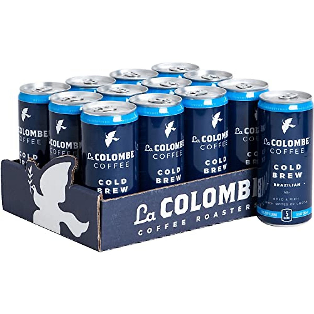 La Colombe Coffee LCT00004 Brazilian Notes of Cocoa Iced Cold Brew Coffee, Dark Roast, 9 oz.