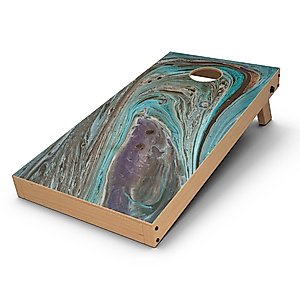 Design Skinz Marble Skin Set for Cornhole (Skin Only) - Swirling Dark Acrylic Marble