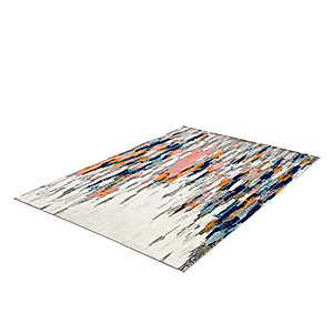 Abani Rugs Orange & Blue Contemporary Abstract Area Rug Contemporary Style, Porto Collection | Turkish Made Superior Comfort & Construction | Stain Shedding Resistant, 7'9" x 10'2" Rectangle