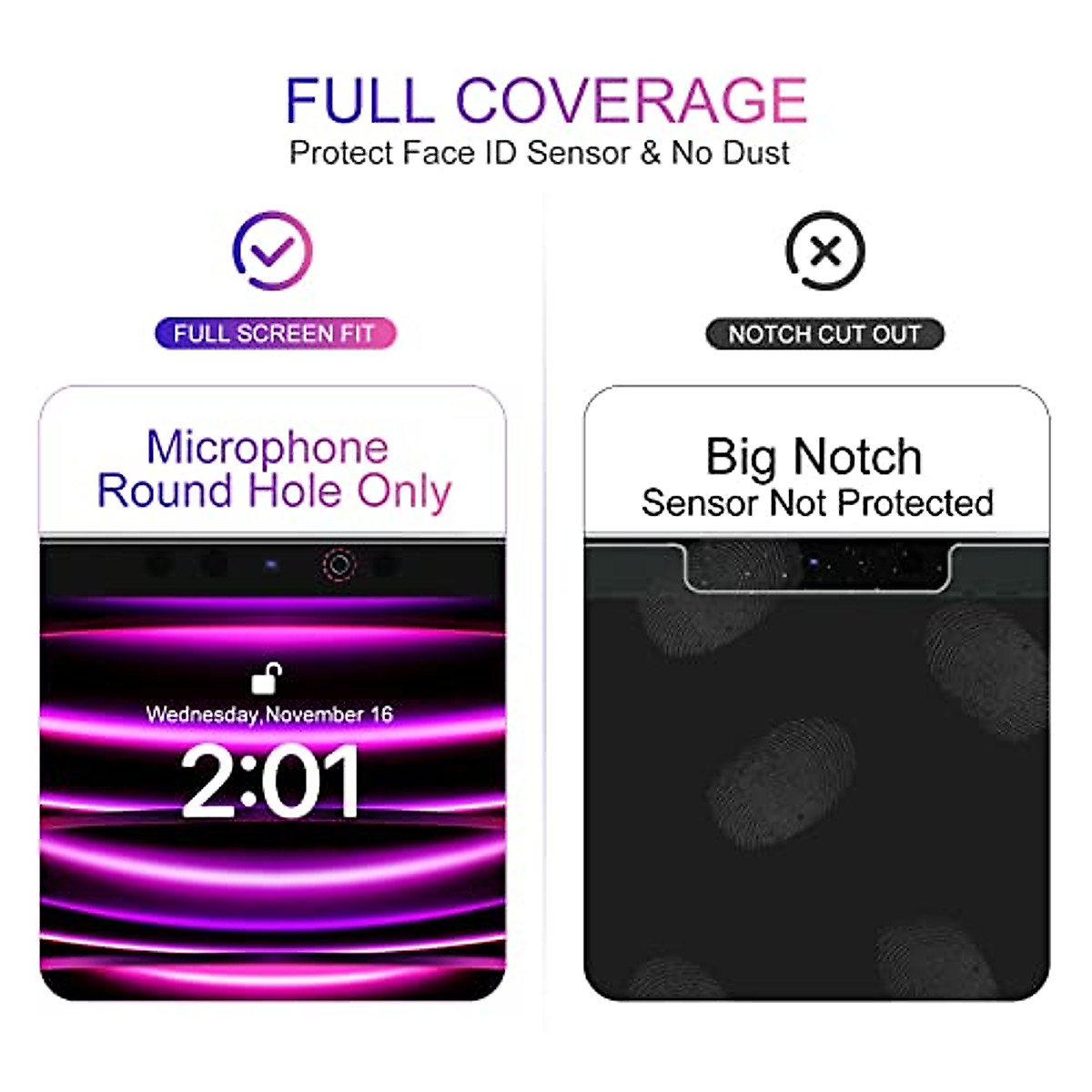 Darno 2-Pack No Notch Full Coverage Screen Protector For iPad Pro 12.9 inch 6th/5th/4th/3rd Generation, Microphone Hole Only, HD Tempered Glass With Alignment Frame(2022/2021/2020/2018)