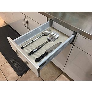 FRS Rainforest Non-Adhesive Non-Slip Shelf and Drawer Liner (White, 2 Pack 12-inch x 20-feet)