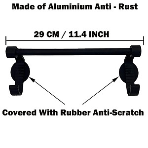 Magnetic Towel Bar Towel Holder Towel Rack Towel Hook Hanger with Hooks Storage for Refrigerator, Kitchen Stove, Oven, Dishwasher, Sink Laundry Washing Machine Or Steel Metal Surface - Black