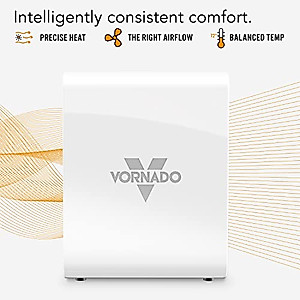 Vornado VMH500 Whole Room Metal Heater with Auto Climate, 2 Heat Settings, Adjustable Thermostat, 1-12 Hour Timer, and Remote, Ice White
