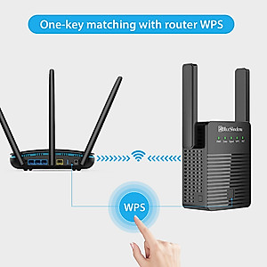 2022 New WiFi Extender Coverage up to 1000 Sq. Ft and 20 Devices with AC 1200 Dual Band WiFi Repeater Range Extender 2 high Gain Antenna (Up to 1200Mbps Speed) with Led Indication & Wall Plug