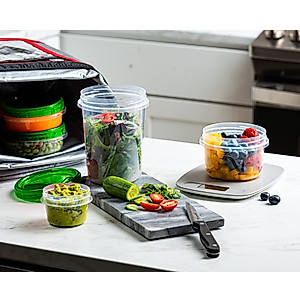 Elegant Disposables (8 Ounce 10 Pack) Twist cap Containers Clear Bottom With Green Top Screw on Lids Twist Top Food Storage Freezer Containers