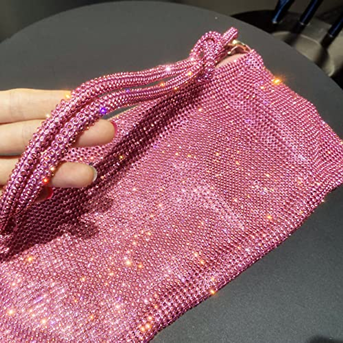 Rhinestone Hobo Bags for Womens Chic Sparkly Crystal Evening Handbag Shiny Purse Shoulder Bags for Travel Party Proms Gifts