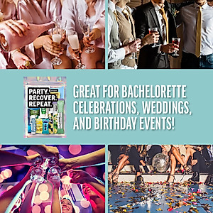 Hangover Kit - 10 Piece Pre-Filled Gift Bag - Essential Supplies Set - Wedding, Birthday, or Bachelor/Bachelorette - Zest Hydration Packets, Chew, & More