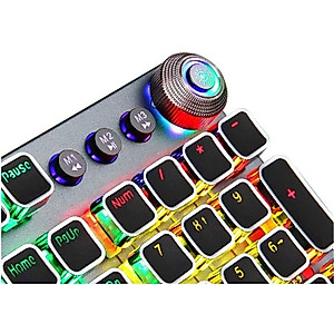 RMENST Gaming Keyboard, 104 Keys, Wired LED Backlit Computer Keyboard, USB Mechanical Keyboard for Desktop/Computer/PC