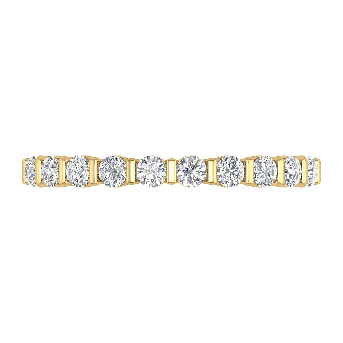 14K Yellow Gold Channel Set Diamond Wedding Band Ring (1/2 Carat) (Ring Size 8.25)