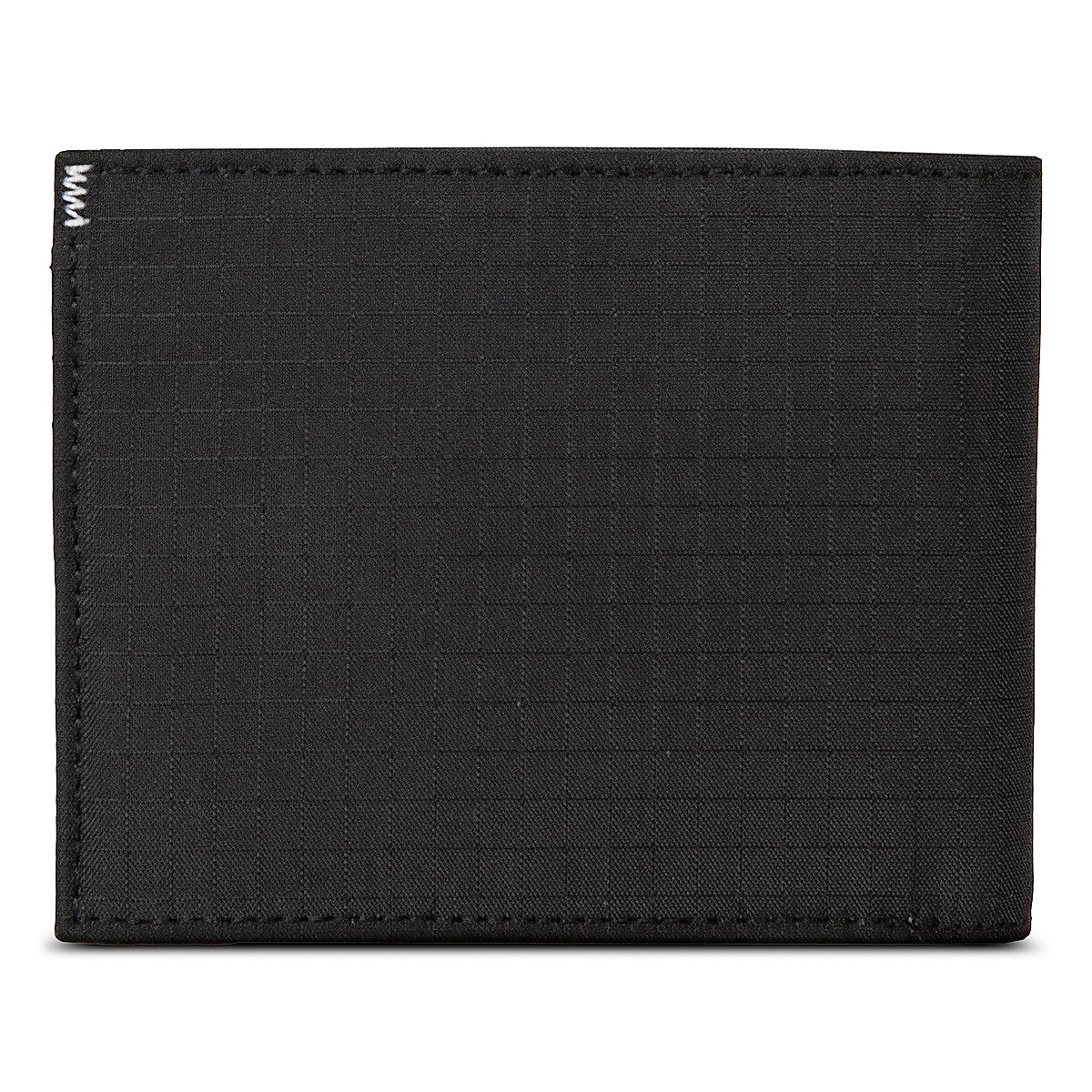 Eddie Bauer Men Signature Bifold Passcase Wallet (Available in Cotton Canvas, Ripstop Nylon-Black, One Size