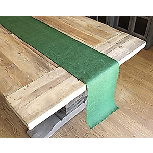 CleverDelights 12" Green Burlap Roll - Finished Edges - 5 Yards - Jute Burlap Fabric