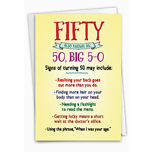 NobleWorks - Funny Milestone Birthday Greeting Card with Envelope (4.63 x 6.75 Inch) - Turning Fifty C9273MBG