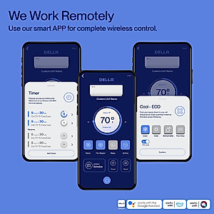 Della 36K BTU (9K 12K) ODU Quad 4 Zone 19 SEER2 208-230V Cools Up to 1750 Sq.Ft, Works with Alexa, Wifi Energy Efficient Multi Zone Mini Split Air Conditioner Pre-Charged Heat Pump Full Set