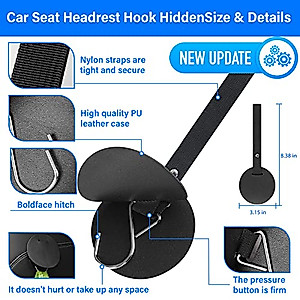 ANUINIT Trunk Organizer for Car Suv Truck Van, Hanging Car Trunk Organizer, Car Organizers and Storage with 6 Pockets and 2 hooks, Hanging Trunk Organizer Upgraded Reinforced Double Stitching Process