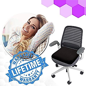 Helishy Gel Seat Cushion Pillow - Office Chair Car Seat Cushions - Pressure Reducing Honeycomb Designed for Comfort - Egg Seat Pads for Long Sitting with Non-Slip Cover