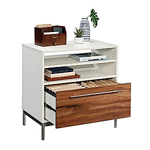 Sauder Vista Key Lateral File Pedestal, L: 30.00" x H: 18.54" x W: 30.08", Pearl White Finish