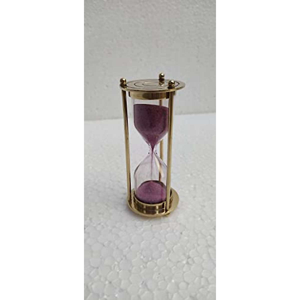 Antique Hourglass Sand Timer 3 min. Decorative Modern Brass Sand Timer Hourglass hanzla Collection by Indian Instruments, 6 inch