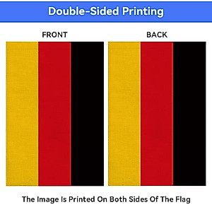 Pretty_jessie Germany Flag German Garden Flags 12x18 Double-Sided Small Burlap Yard Flag Decorations for Outdoors(Germany)