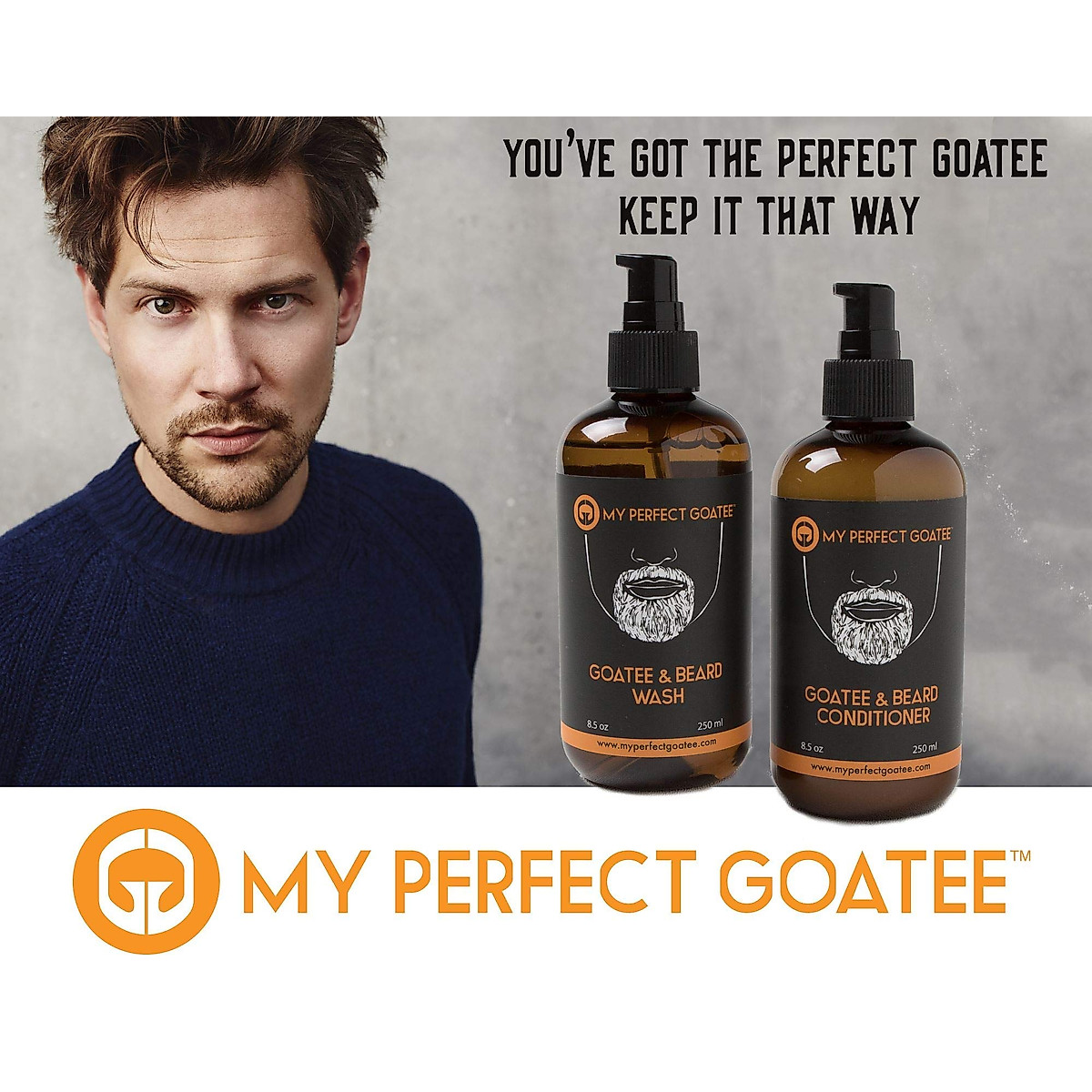 My Perfect Goatee®️ Premium Beard Wash Hydrating Facial Hair Cleanser (8.5 oz Beard Wash)