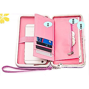 Huitao Women Bowknot Wallet Long Purse Phone Card Holder Clutch Large Capacity Pocket Coffee one Size