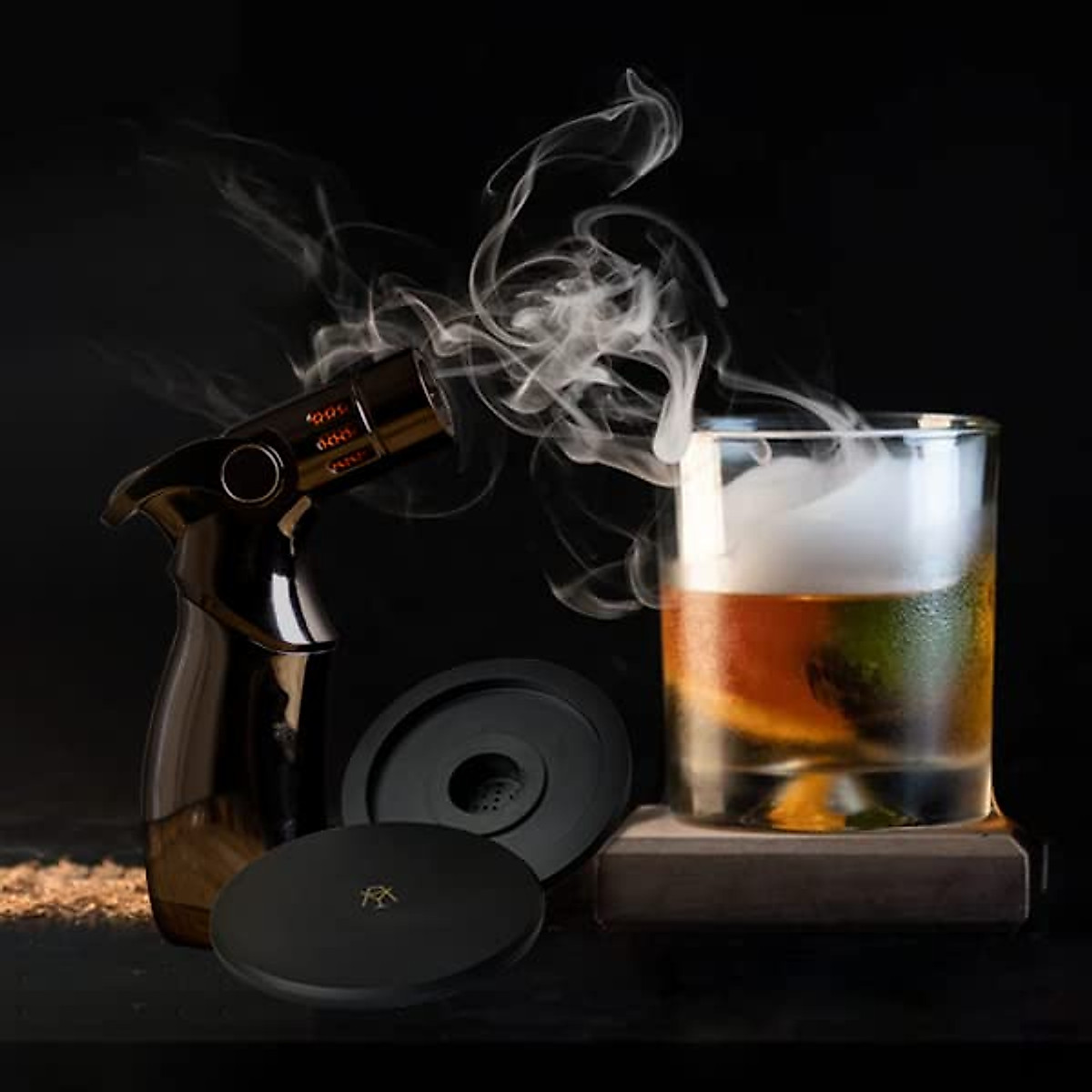 Cocktail Smoker Kit with Torch and Three Kind of Wood Chips for Whiskey & Bourbon Lovers, Whiskey Smoker Kit, Cocktail Smoker Made With Steel - Old Fashioned Smoker Kit - Gifts for Men (Butane Not Included)