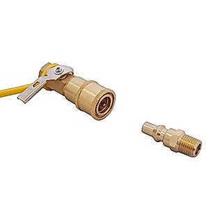 KIBOW 1/4" Quick Connect Kit for Propane/Natural Gas Systems-Safety Shutoff Valve & Full Flow Male Plug