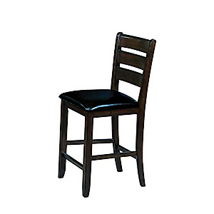ACME Urbana Counter Height Chair (Set-2) - - Black PU & Espresso