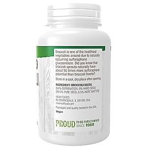 NOW Foods, Broccoli Seeds For Sprouting, Non-GMO Project Verified, 4 Ounces